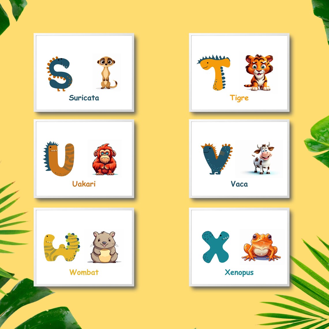 Spanish ABC Flash Cards, Alphabet Flash Cards, Animal ABC Spanish ...