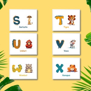 Spanish ABC Flash Cards, Alphabet Flash Cards, Animal ABC Spanish ...