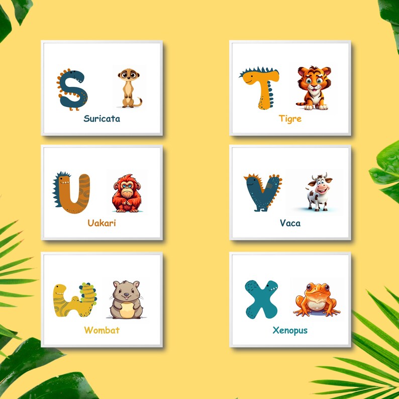 Spanish ABC Flash Cards, Alphabet Flash Cards, Animal ABC Spanish ...