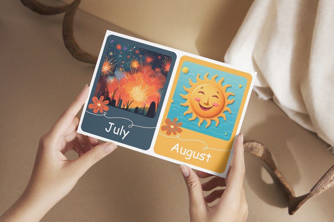 Months of the Year Flash Cards, Printable Flash Cards, Educational ...