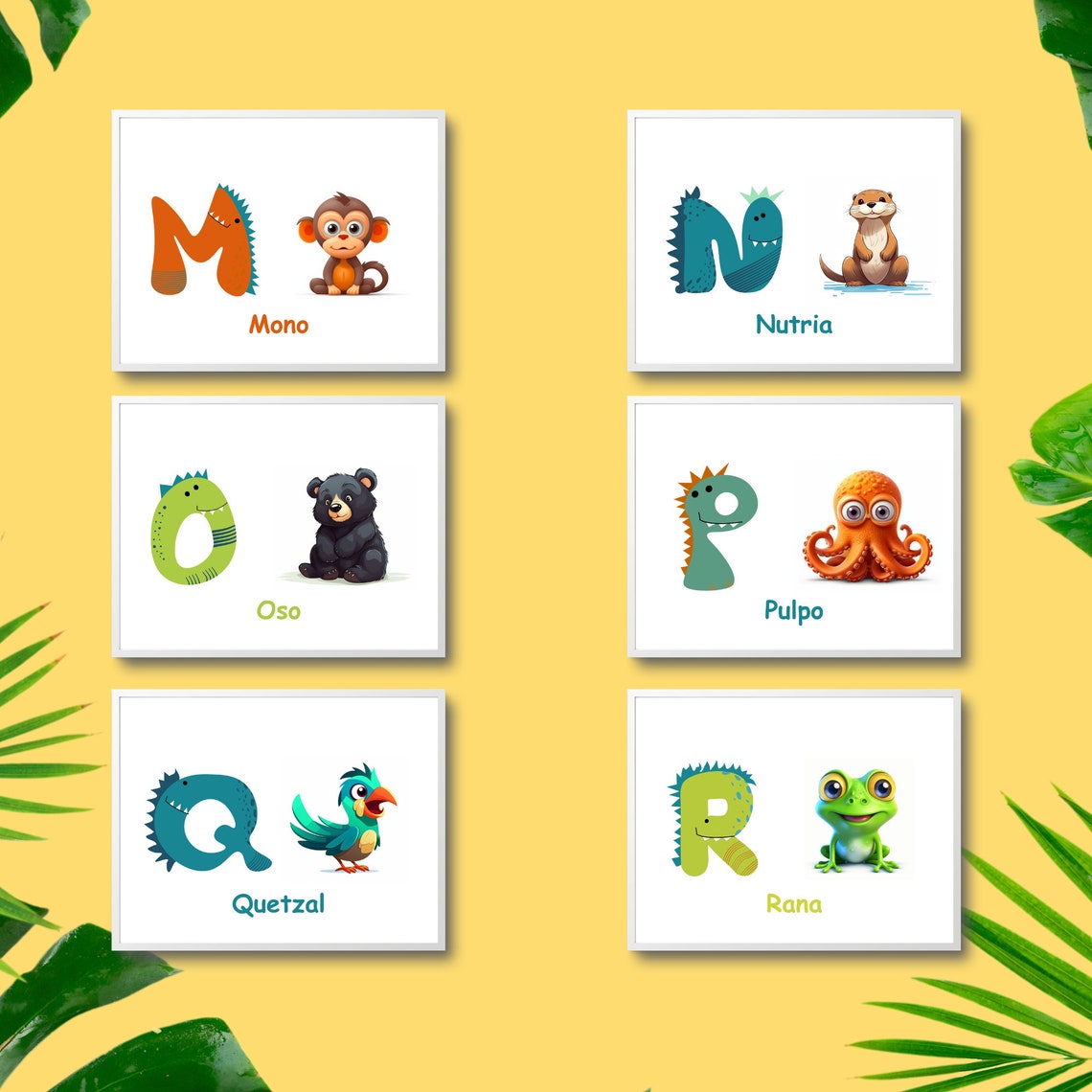 Spanish ABC Flash Cards, Alphabet Flash Cards, Animal ABC Spanish ...