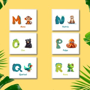 Spanish ABC Flash Cards, Alphabet Flash Cards, Animal ABC Spanish ...