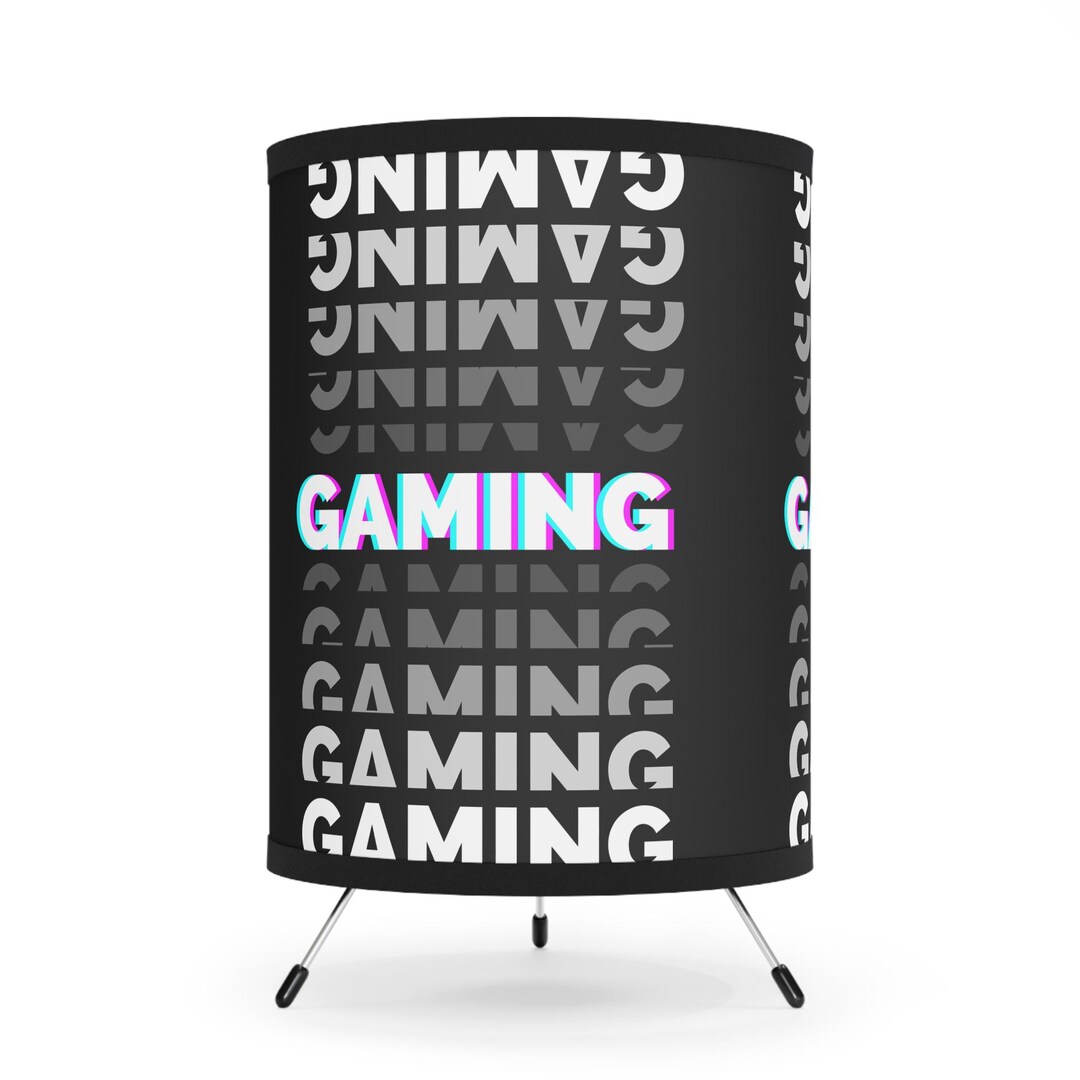Lamp, Gamer Gaming Retro Tripod Lamp With High-res Printed Shade, US ...