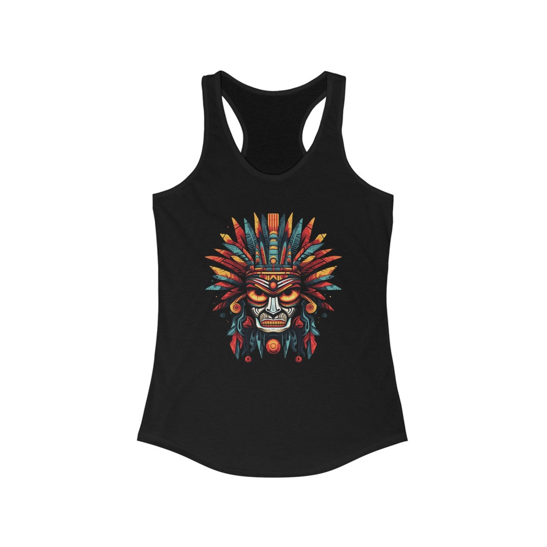 Aztec, Warrior, Colorful, Native, Totem, Women's Ideal Racerback Tank ...