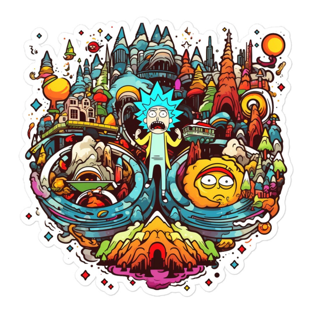 Trippy Large Rick & Morty Sticker - Etsy