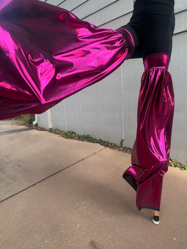 Stilt Covers Ready to Ship Circus Costume Metallic Pink Spandex Cut to ...