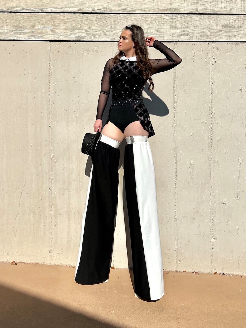 Stilt Walker Costume Classic Circus Black and White Ready to Ship Stilt ...