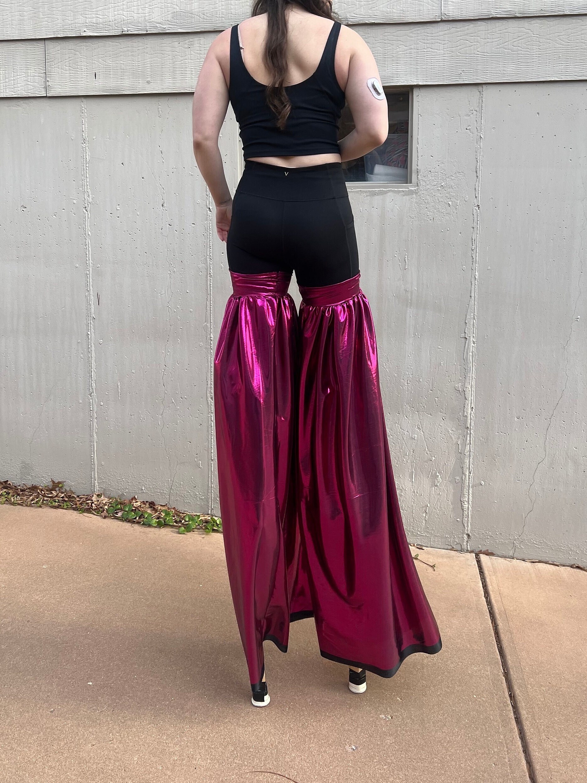 Stilt Covers Ready to Ship Circus Costume Metallic Pink Spandex Cut to ...