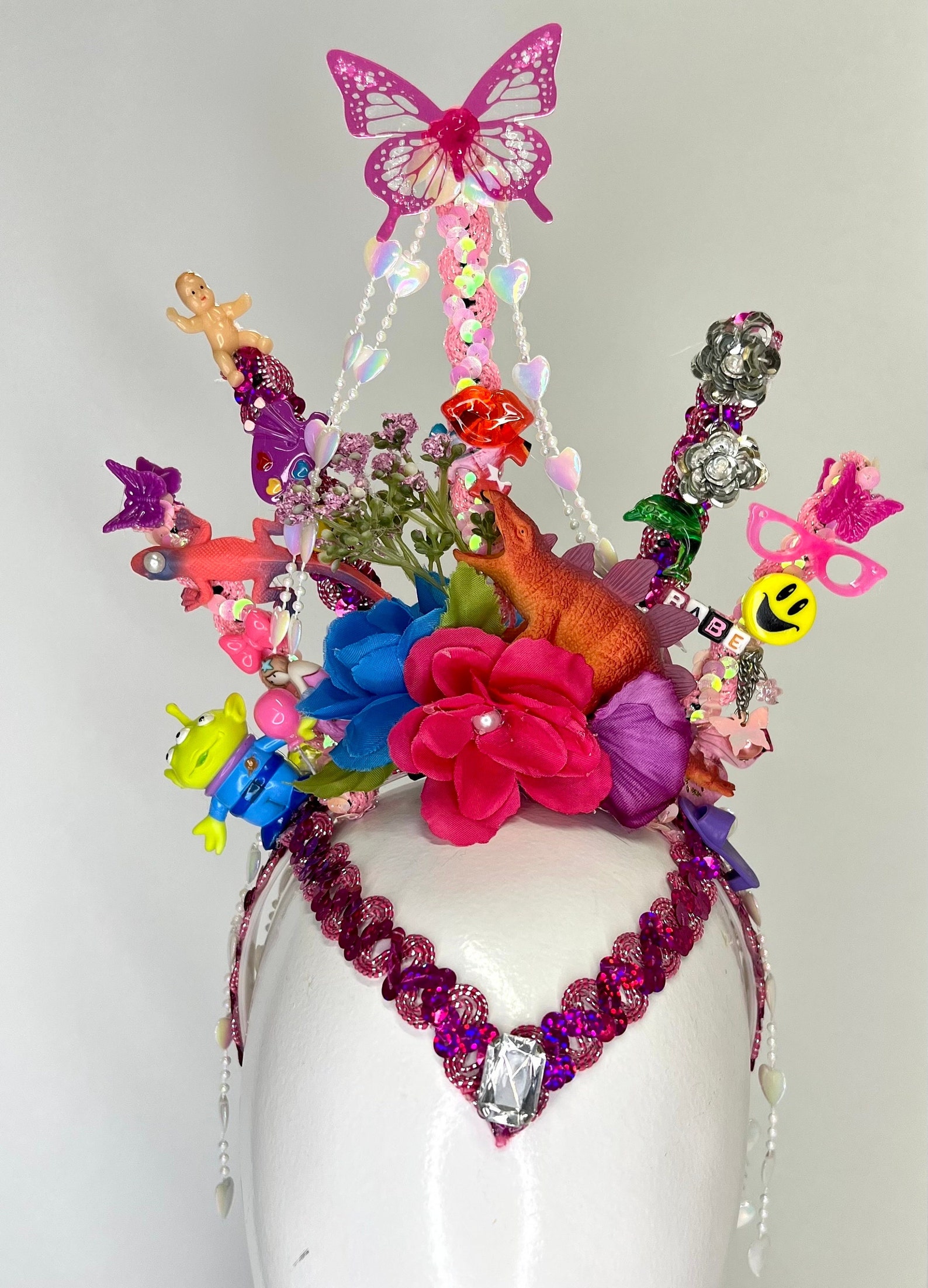 Large Funky Headpiece Y2K Queen Crown Costume Head Wear Hat Headband ...