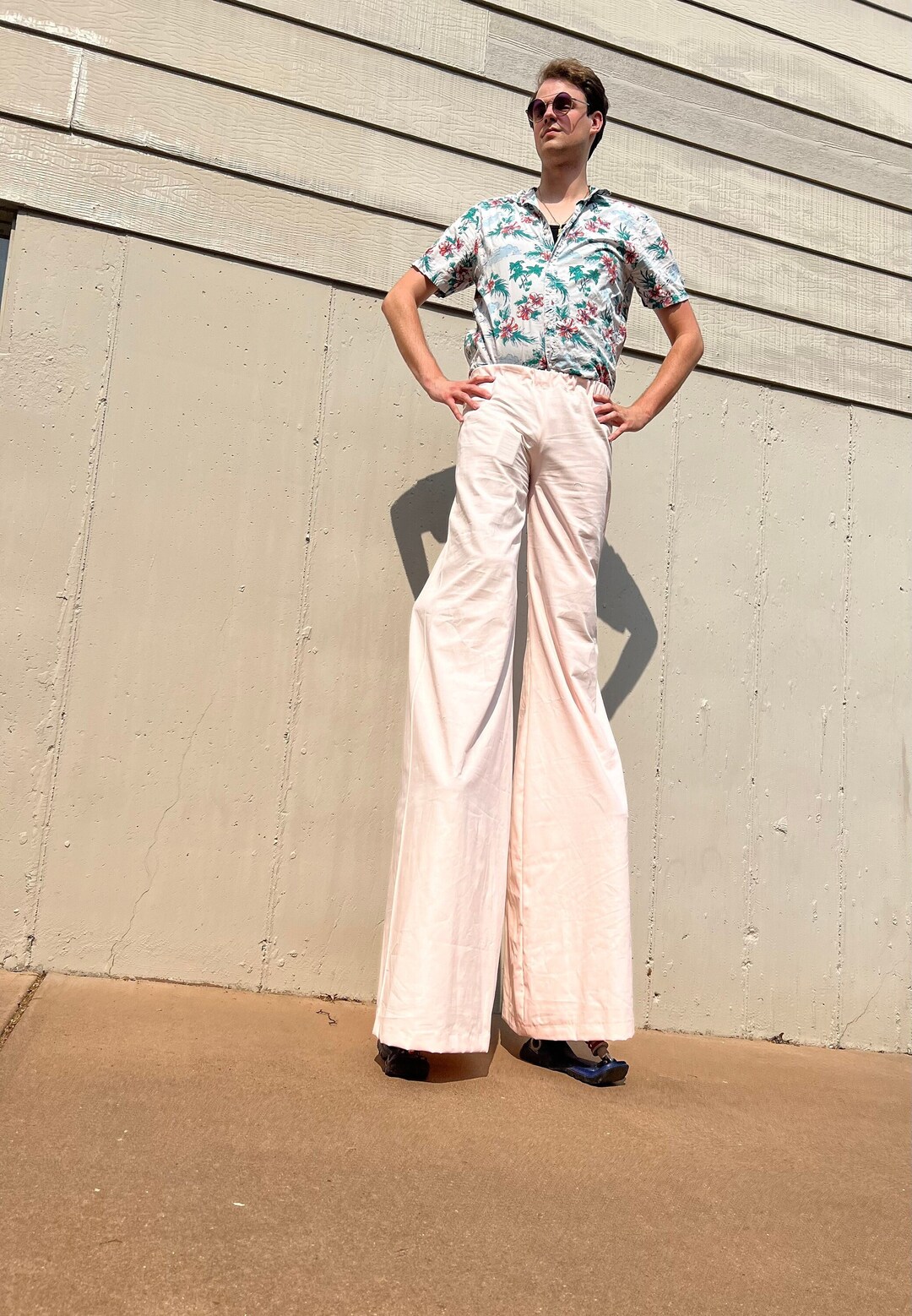 Stilt Pants in Pale Pink Unisex Slim Fit Ready to Ship Circus Costume ...