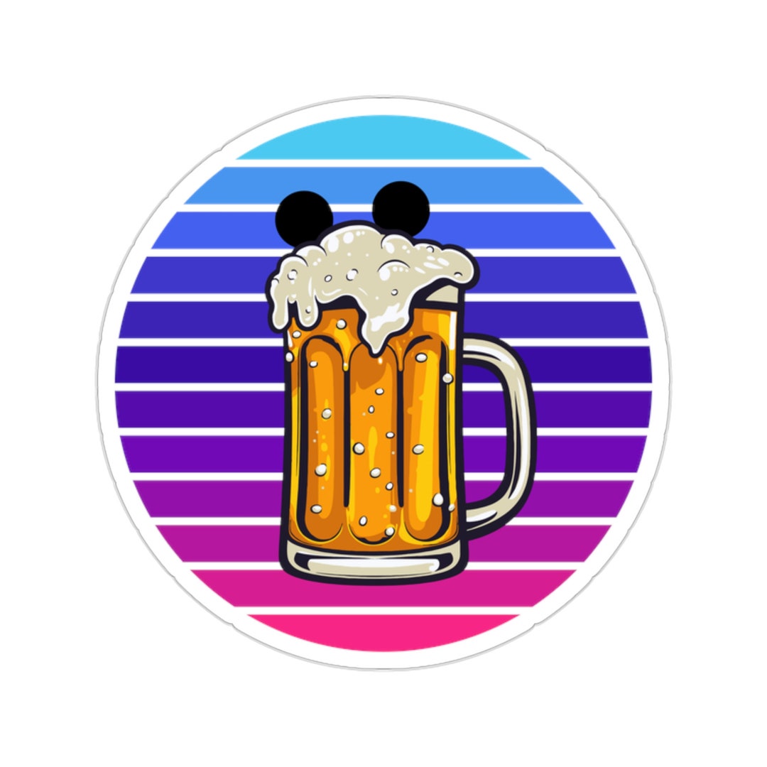 Retro Beers and Ears Sticker, Mickey Ears, Retro Beer Sticker, Beers ...