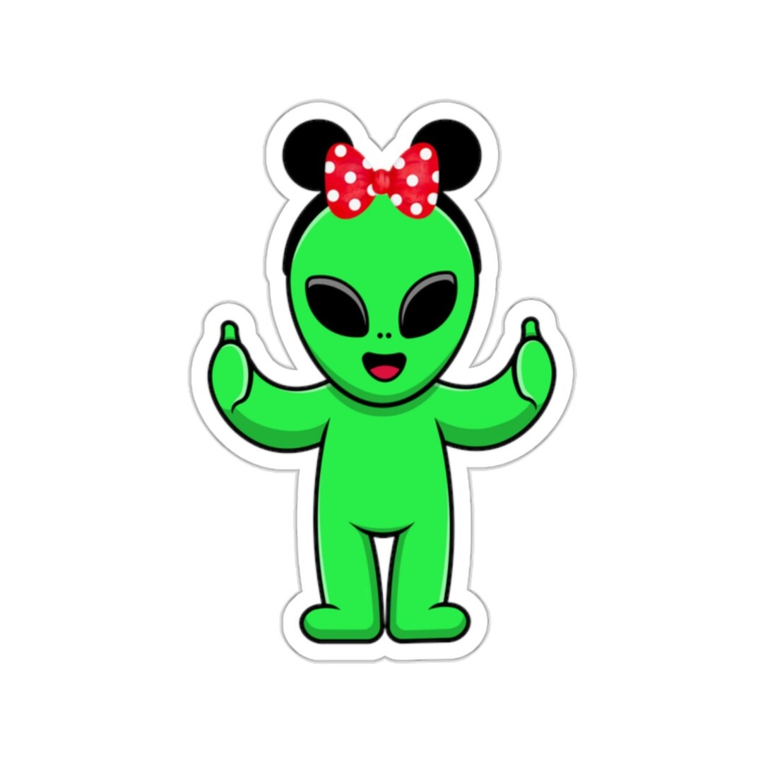 Alien With Minnie Ears Sticker, Funny Alien Sticker, WDW, Outer Space ...