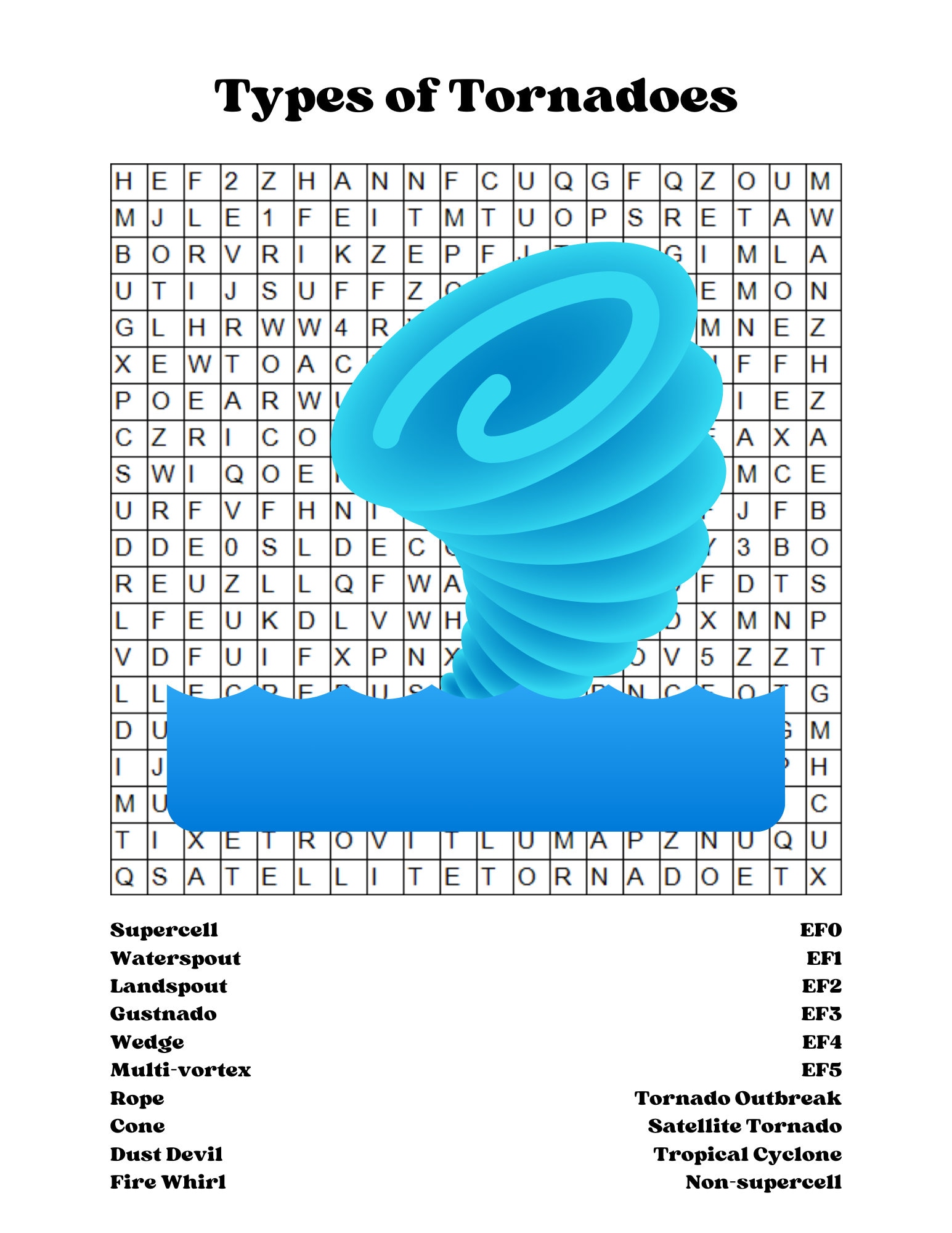 We Got Cows Tornado Word Search Puzzle, Tornado Terms, Famous Tornadoes ...