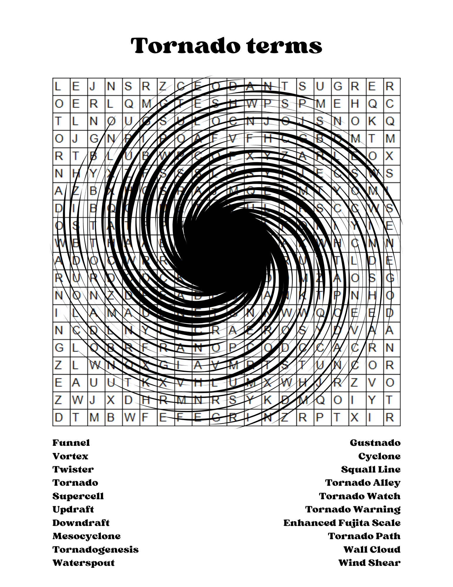 We Got Cows Tornado Word Search Puzzle, Tornado Terms, Famous Tornadoes ...