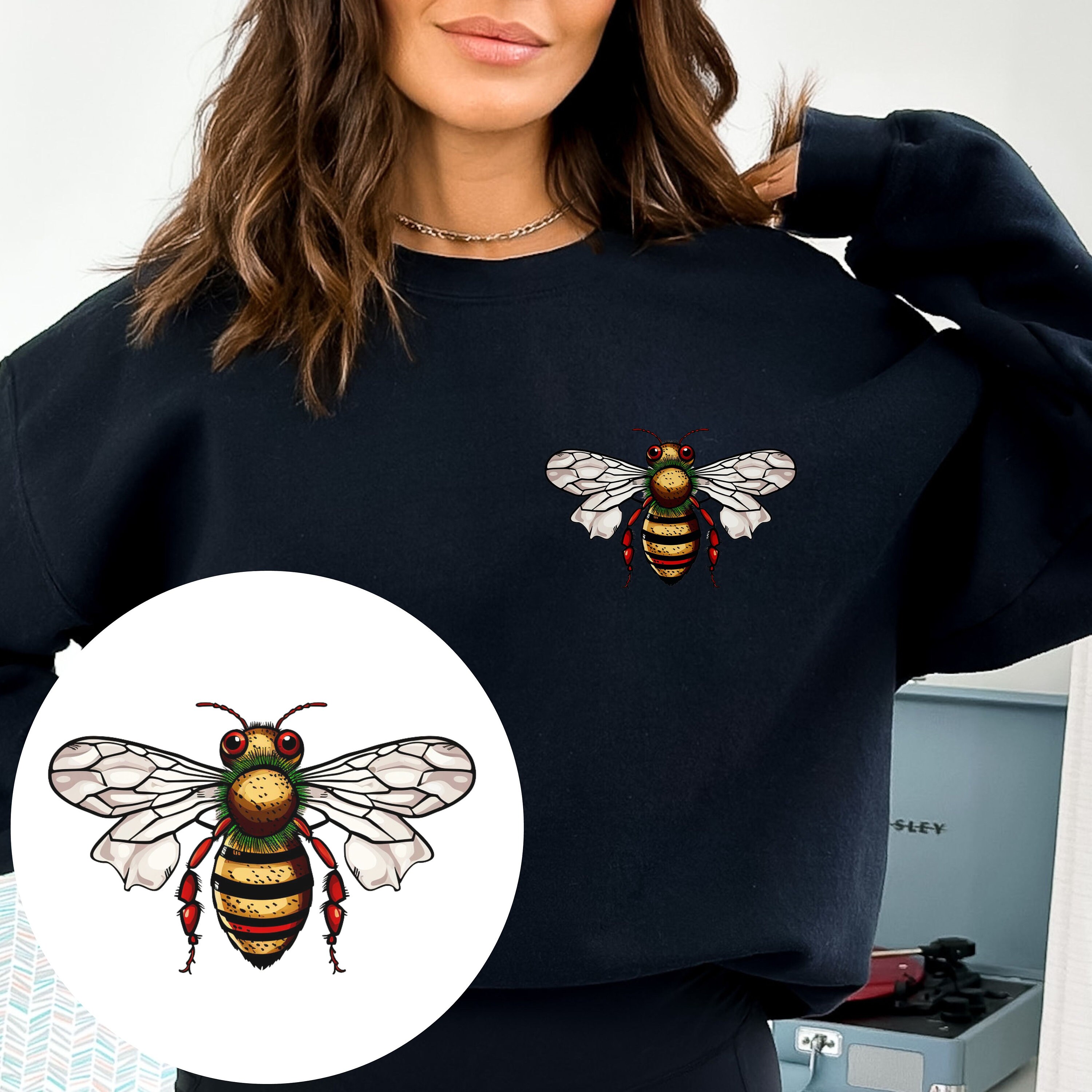 Christmas Honey Bee Sweatshirt Bumble Bee Sweaterbee Lover - Etsy
