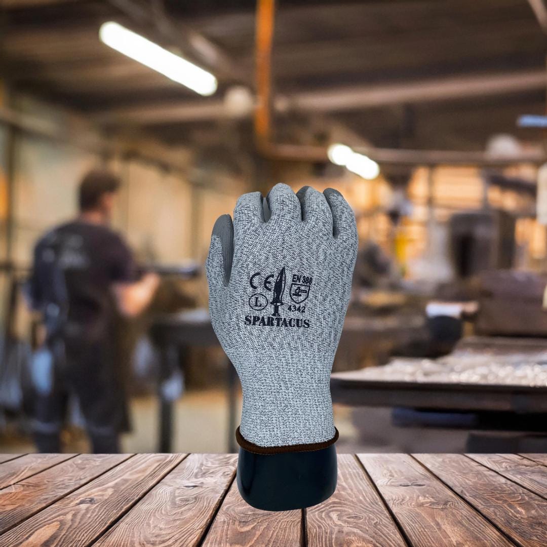 SPARTACUS | Cut-resistant Work Gloves - ANSI A4 13 Gauge HPPE Liner ...