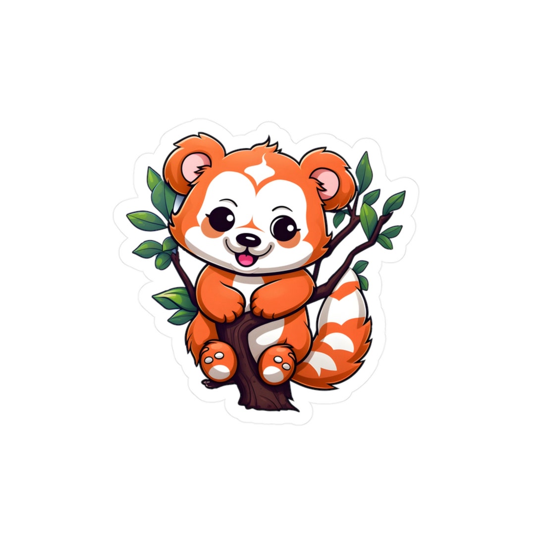 Red Panda Sticker, Colorful Sticker, Bear Sticker, Kawaii, Cute Sticker ...