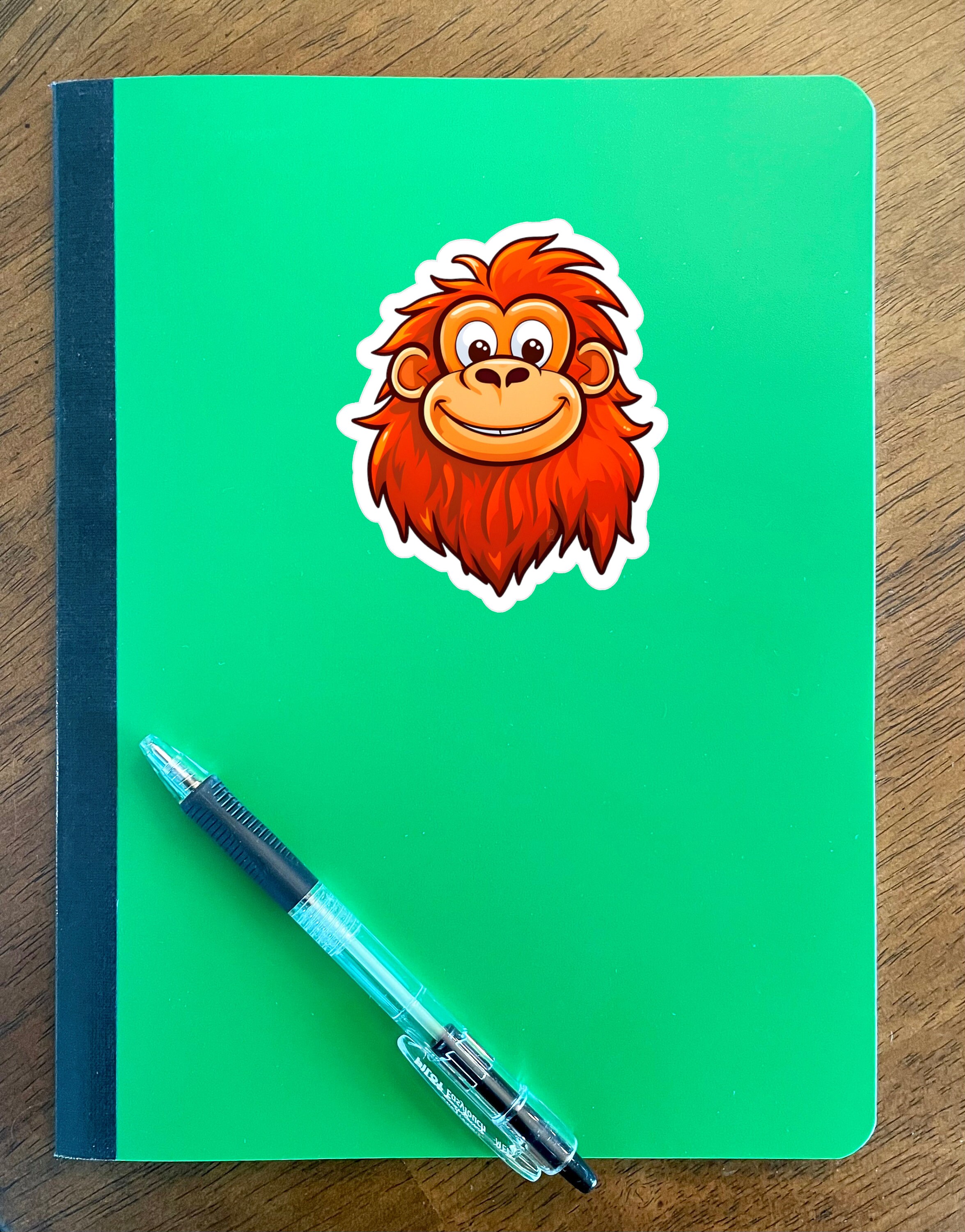 Orangutan Sticker, Colorful Decal, Kawaii, Cute Animal Sticker, Monkey ...
