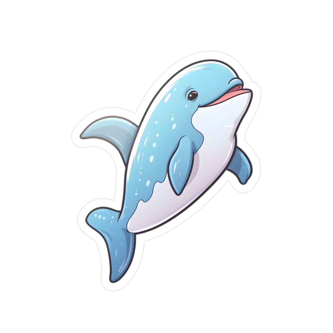 Beluga Whale Sticker, Whale Sticker, Colorful Sticker, Kawaii, Cute ...