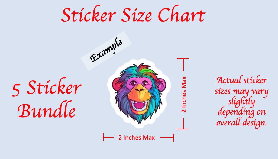 Monkey Sticker Bundle, Monkey Stickers, Primate Stickers, Gorilla ...