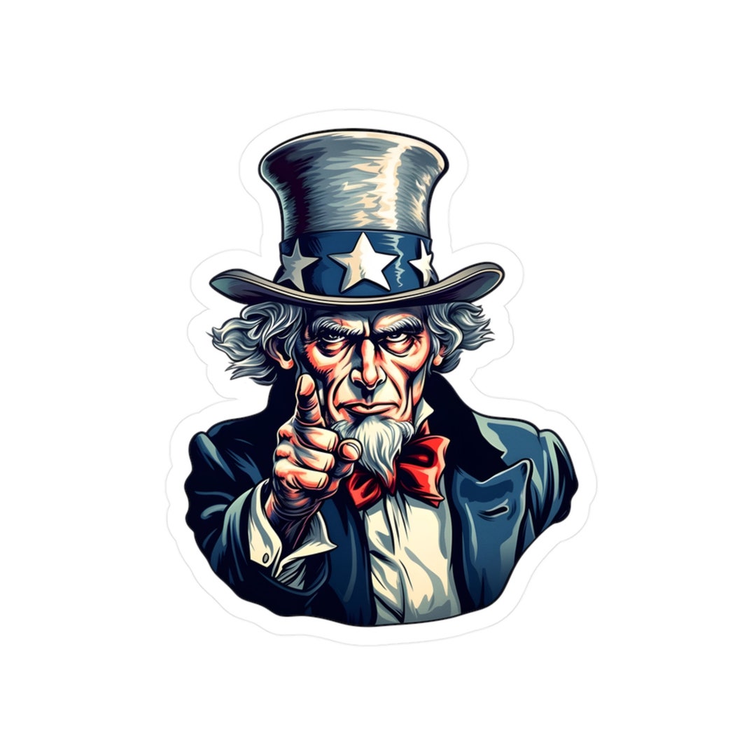 Uncle Sam Sticker, Patriotic Decal, Kiss-cut, 4th of July, U.S. Army ...