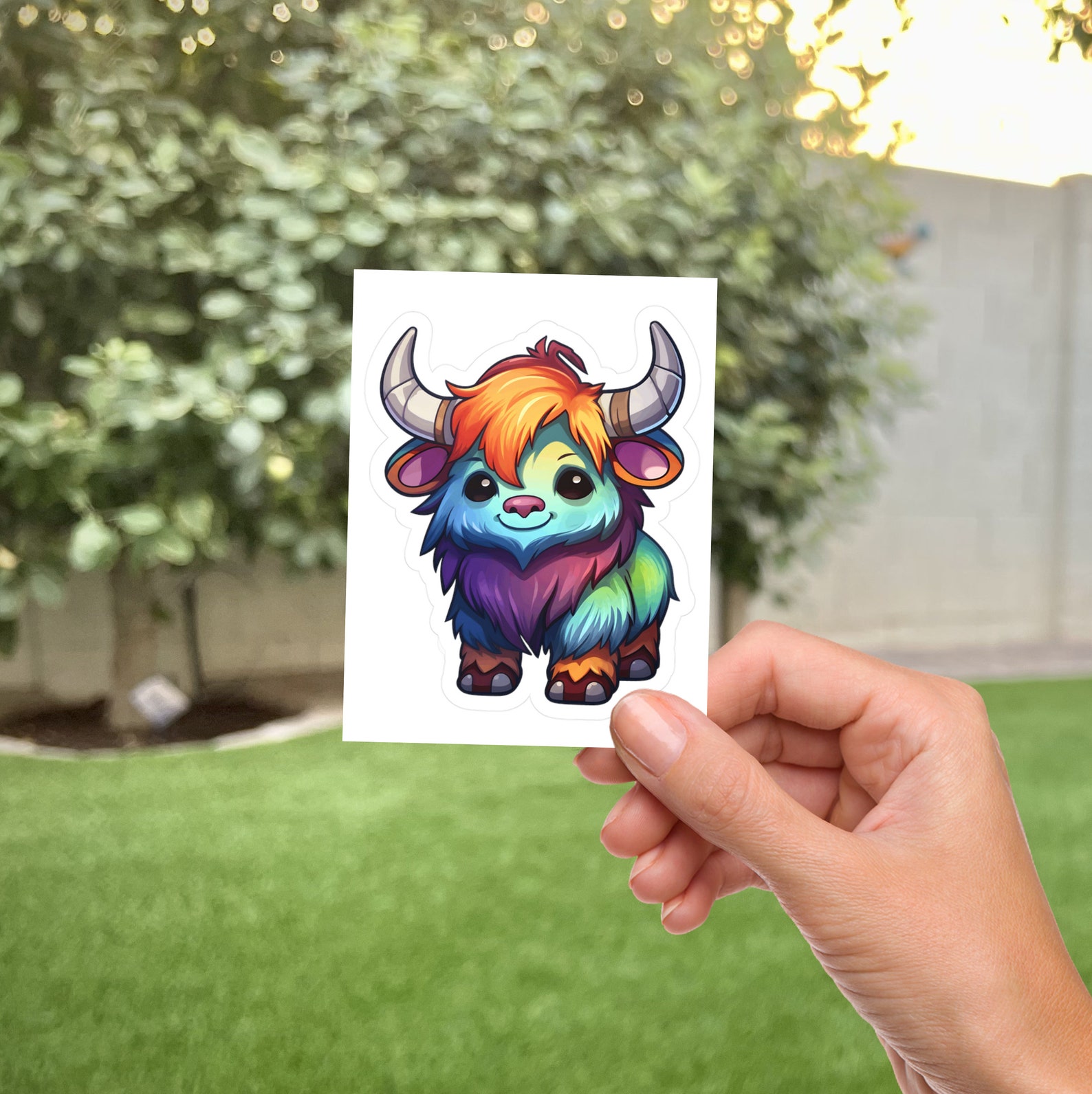 Yak Sticker, Colorful Sticker, Kawaii, Cute Yak Sticker, Animal Sticker ...