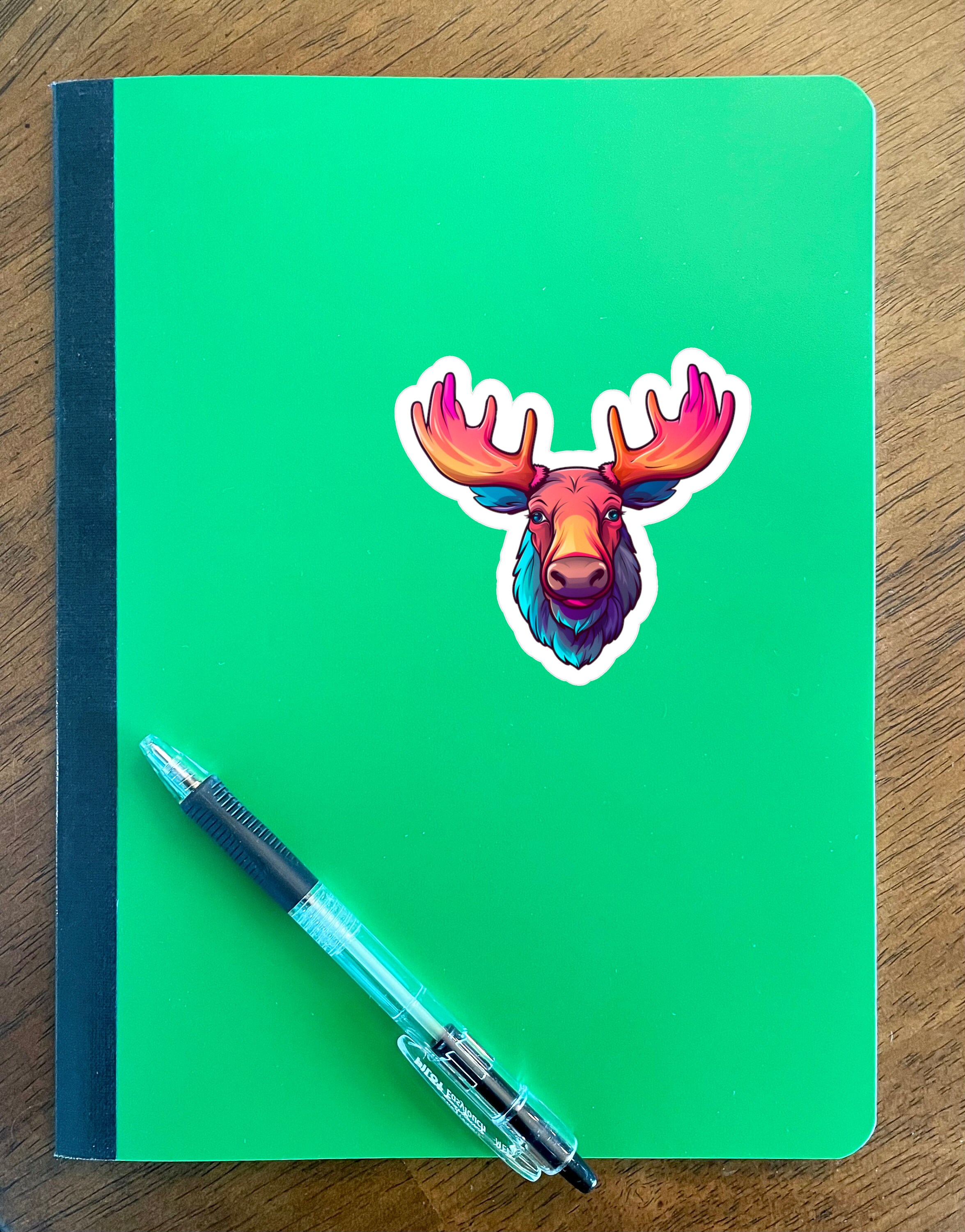 Moose Sticker, Colorful Sticker, Kawaii, Cute Moose Sticker, Animal ...