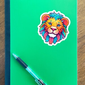 Lion Sticker, Colorful Sticker, Safari Sticker, Animal Sticker, Kawaii ...