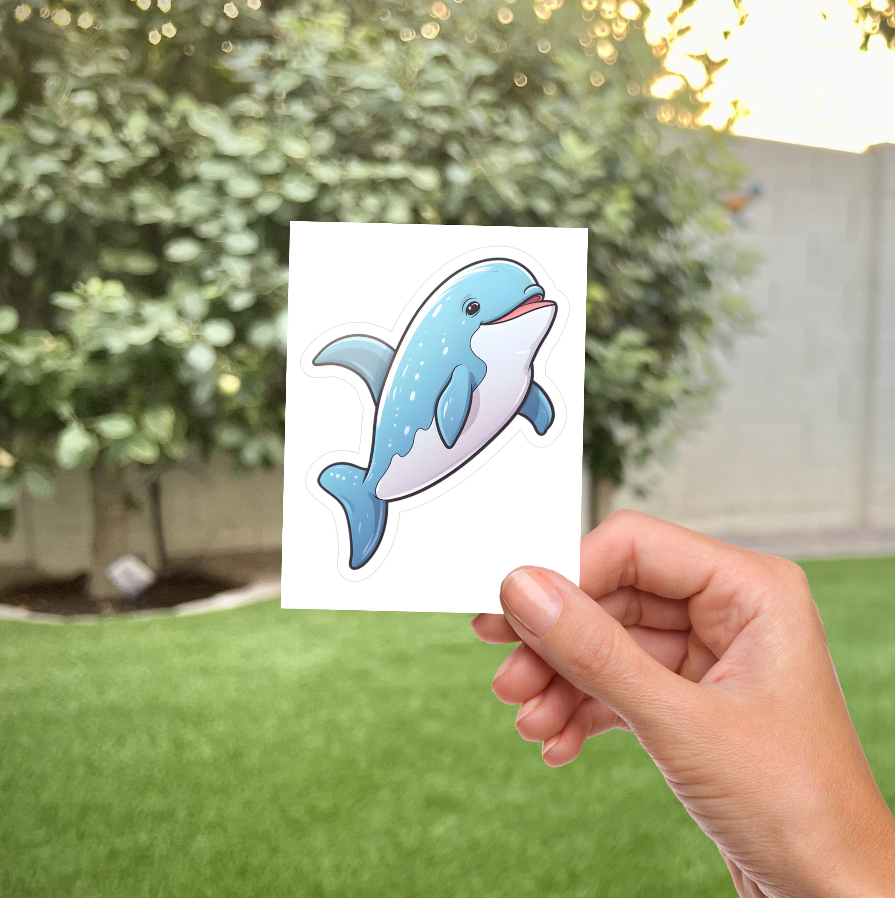Beluga Whale Sticker, Whale Sticker, Colorful Sticker, Kawaii, Cute ...