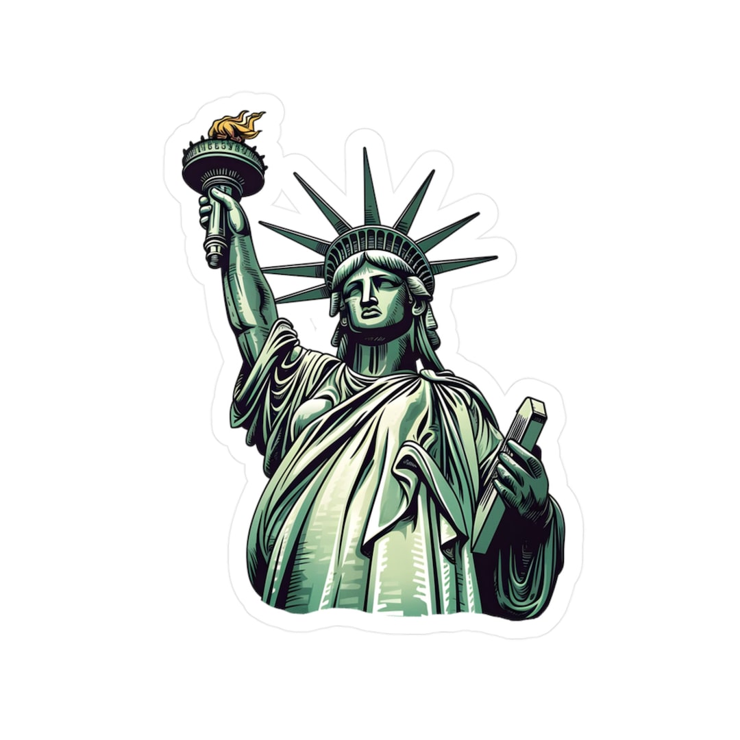 Statue of Liberty Sticker, Patriotic Decal, Kiss-cut, 4th of July, USA ...