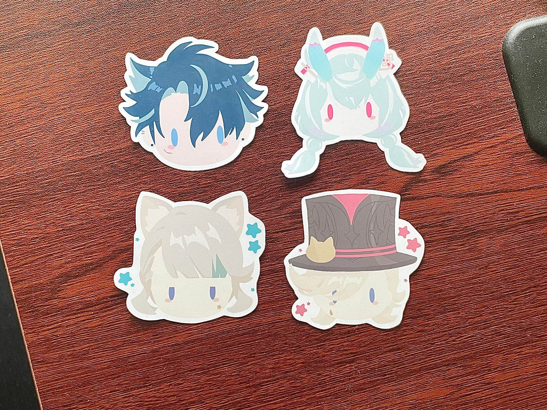 Chibi Fontaine Characters Genshin Impact Stickers Lyney - Etsy