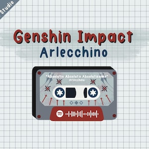 Genshin Impact Music Cassette Sticker | Arlecchino the Knave Sticker ...