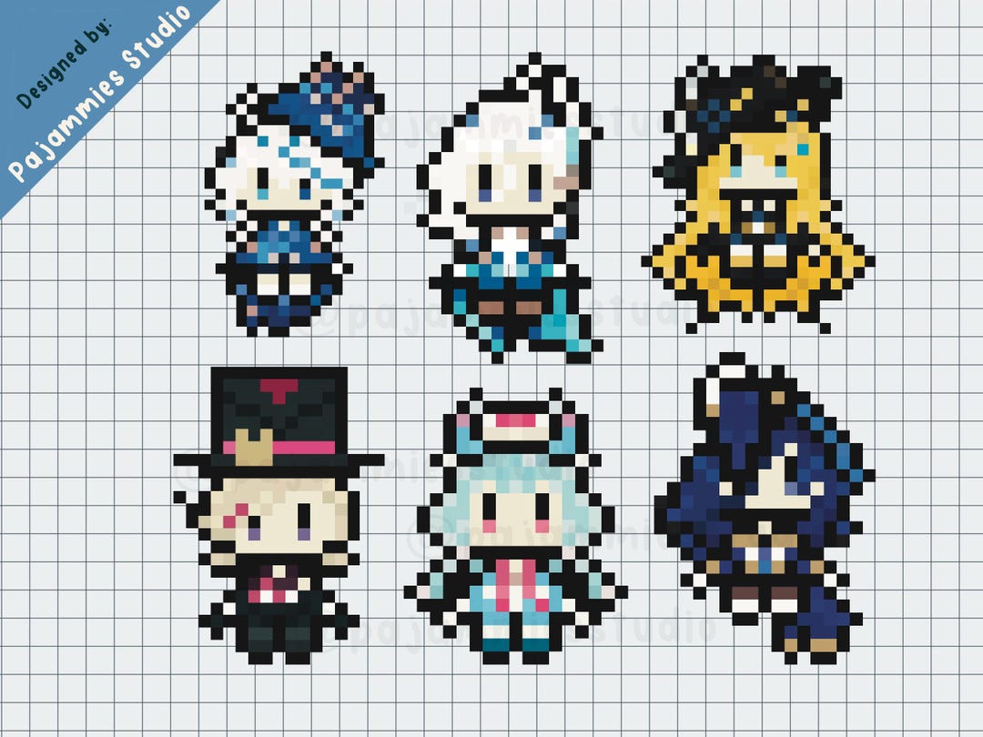 Fontaine Characters Pixel Art | Genshin Impact | Neuvillette Furina ...