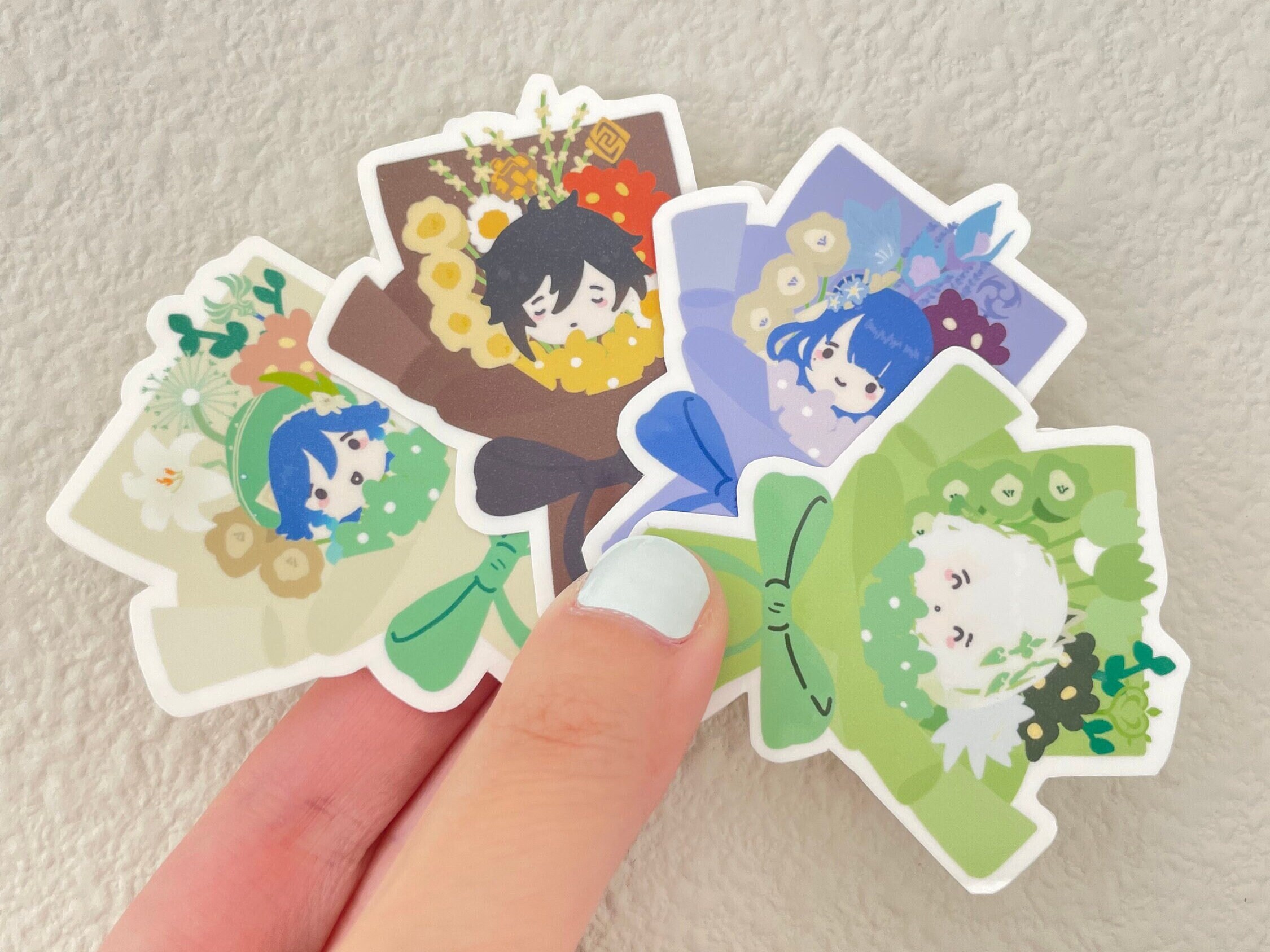 Genshin Archon Flower Bouquet Stickers Genshin Impact Stickers Venti ...
