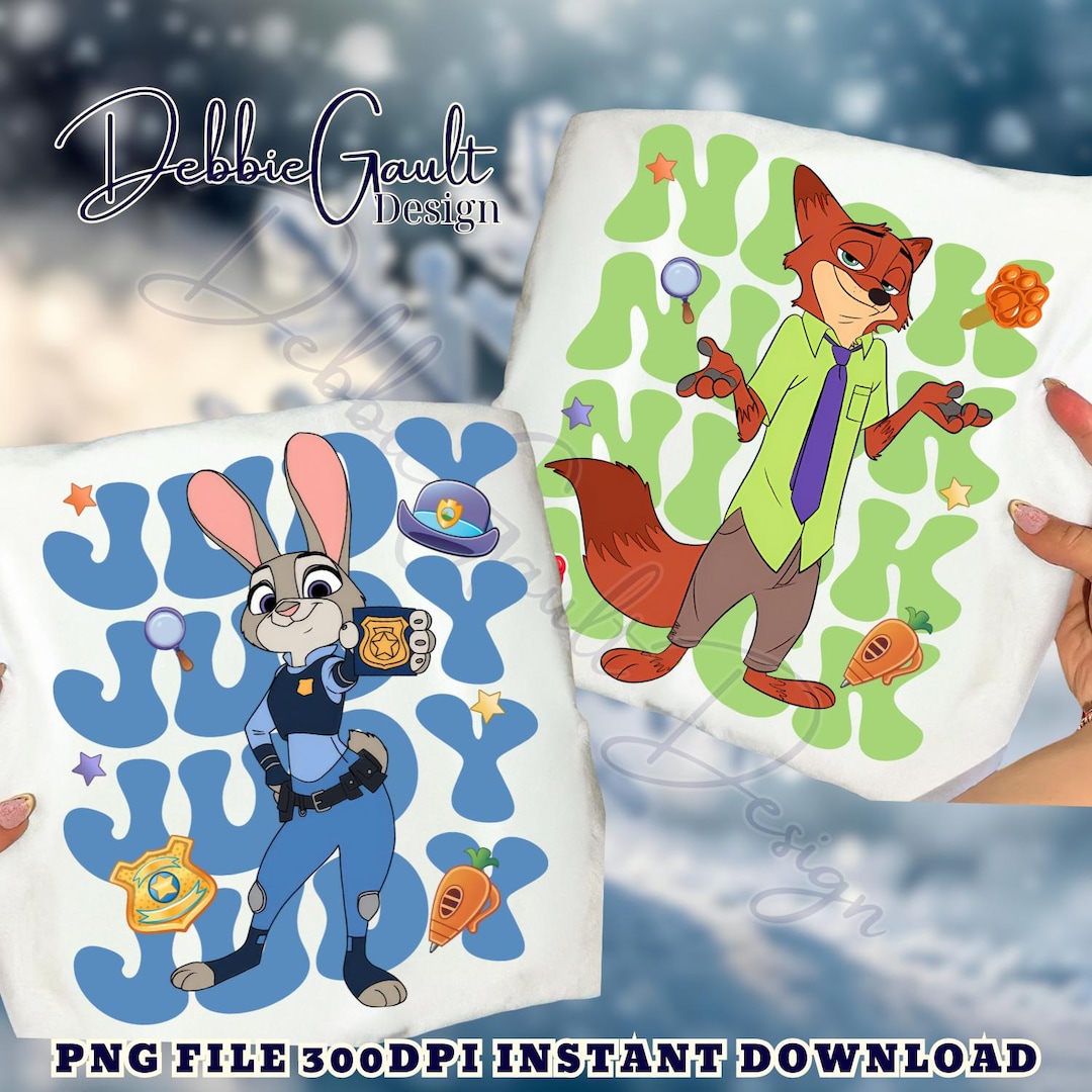 Judy Hopps e Nick Wilde de Zootopia em estilo descolado (PNG), desenho ...