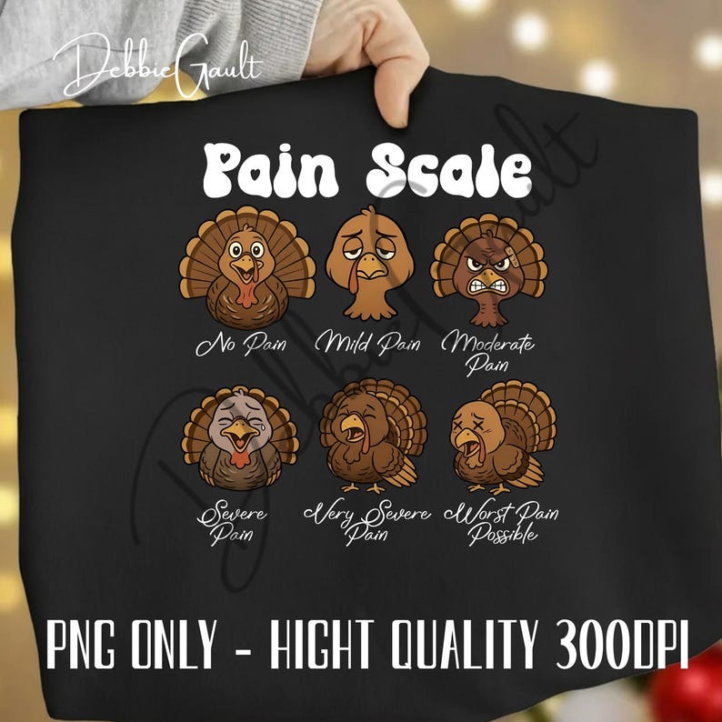 Sarcastic Pain Scale Turkey PNG, Funny Thanksgiving Meme Design, Turkey ...