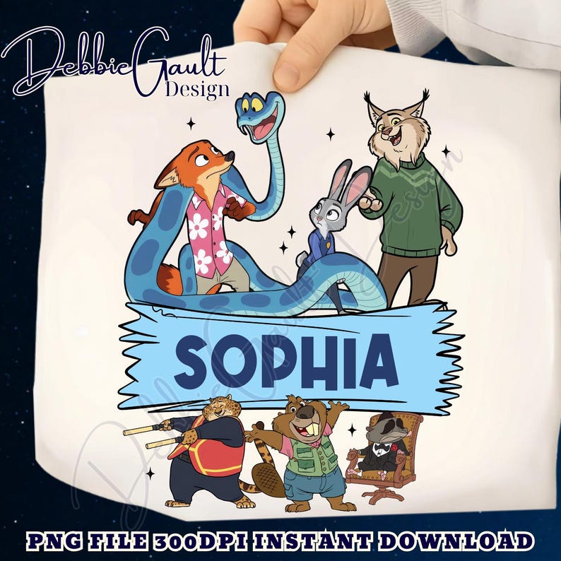 Custom Kid Name Zootopia Disney PNG, Personalized Nick, Judy, Snake and ...