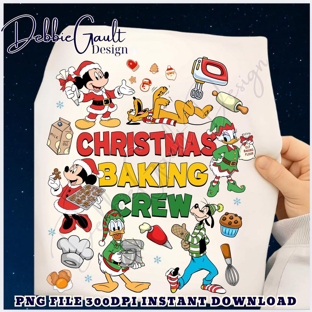 Christmas Baking Crew Disney PNG, Mickey and Friends Cookie Taster PNG ...