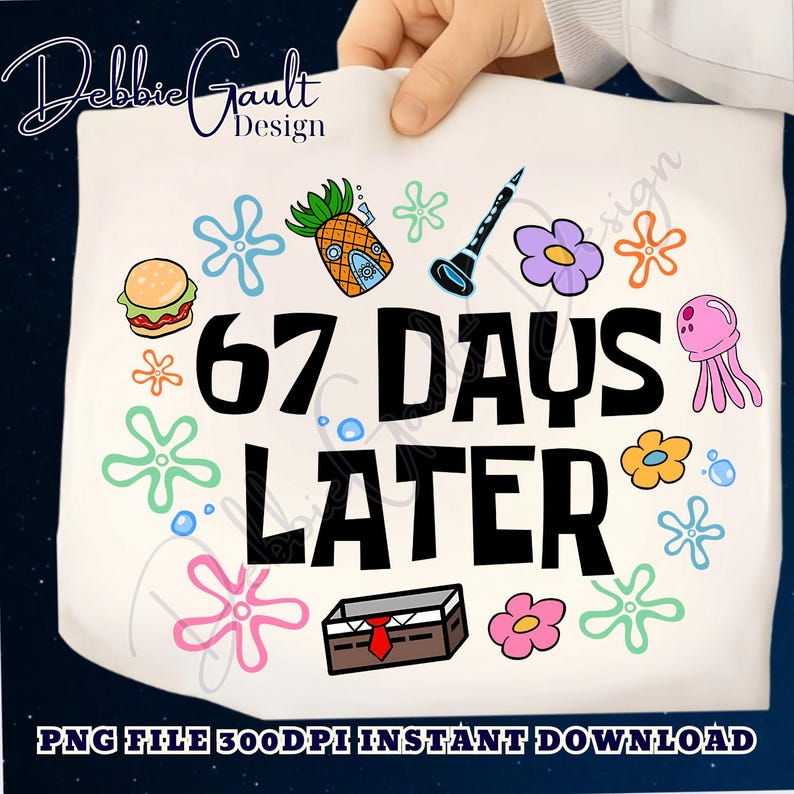 67 Days Later Six Seven Meme School PNG, Spongebob Squarepants Cartoon ...