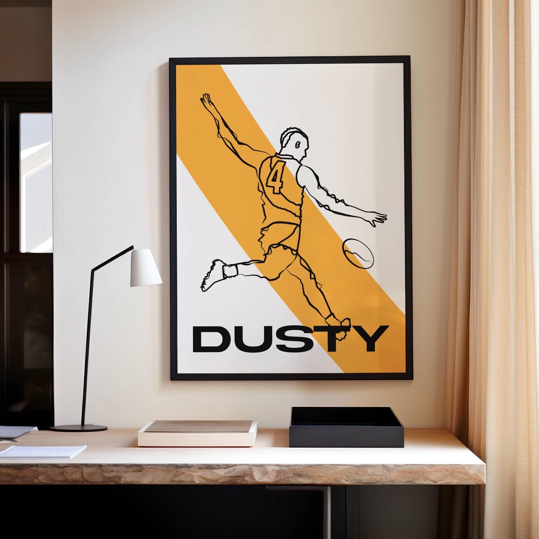 DUSTY Yellow and Black Footy Print - Etsy