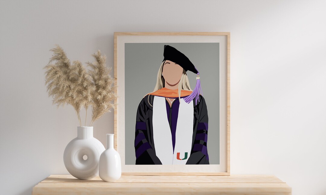 Faceless Graduation Custom Portrait Rolled Posters and Digital - Etsy