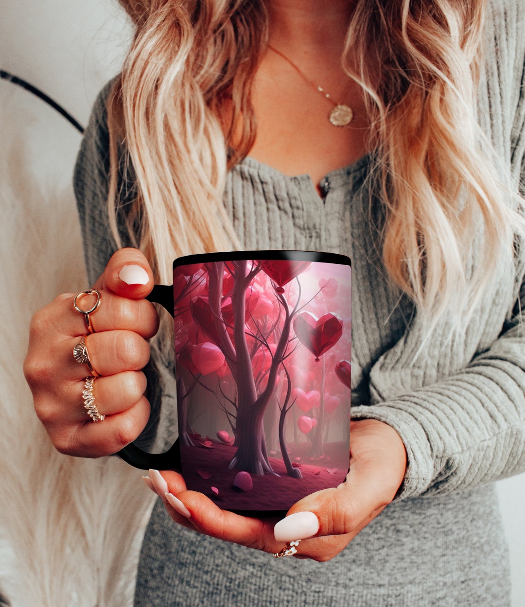 Valentines Vintage Style Mug, 15oz Big Mug, Valentines Gift Coffee Mug ...