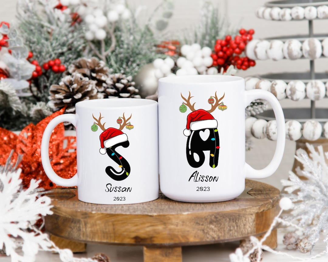 Taza con nombre de letra personalizada para 2024 Tazas iniciales ...