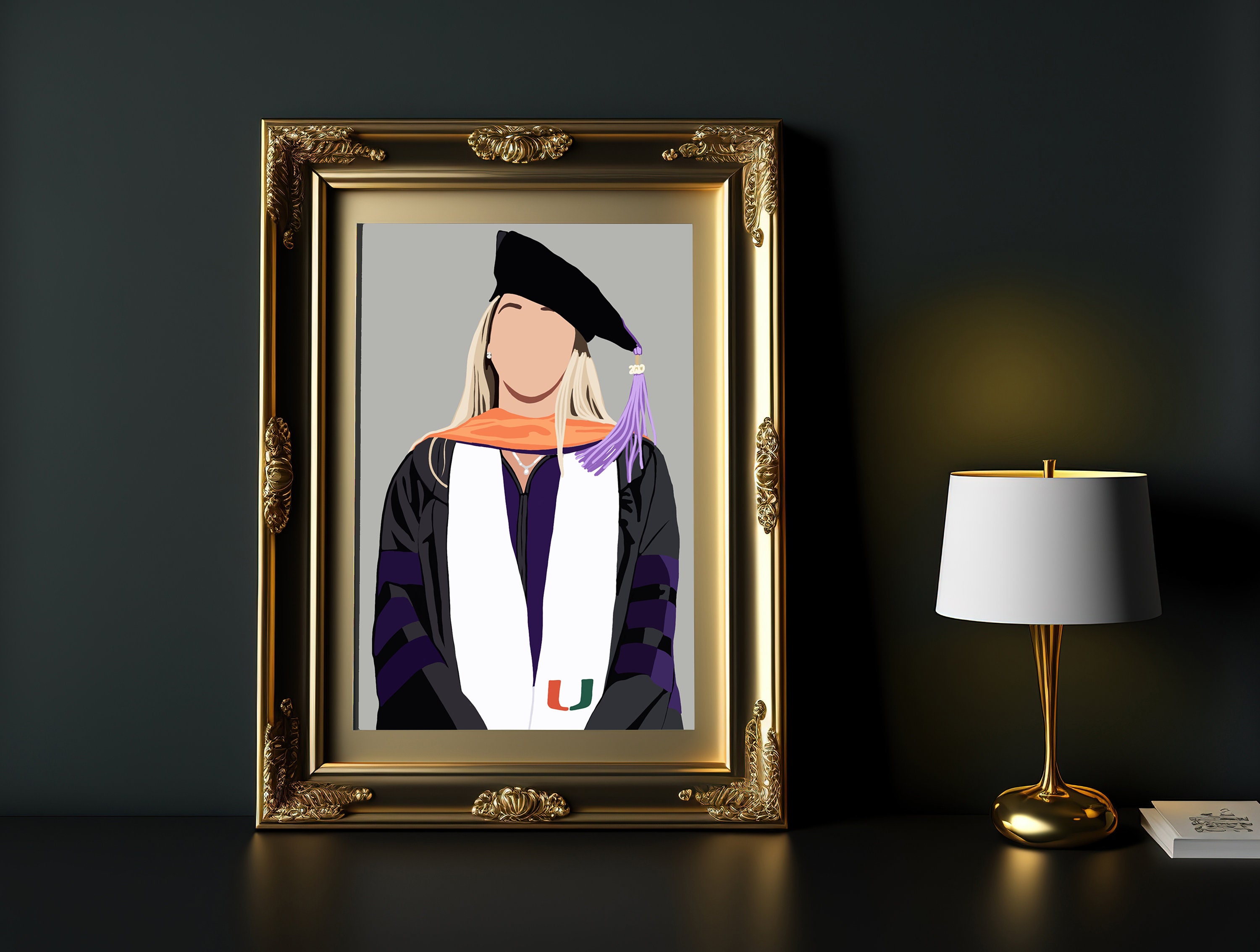 Faceless Graduation Custom Portrait Rolled Posters and Digital - Etsy
