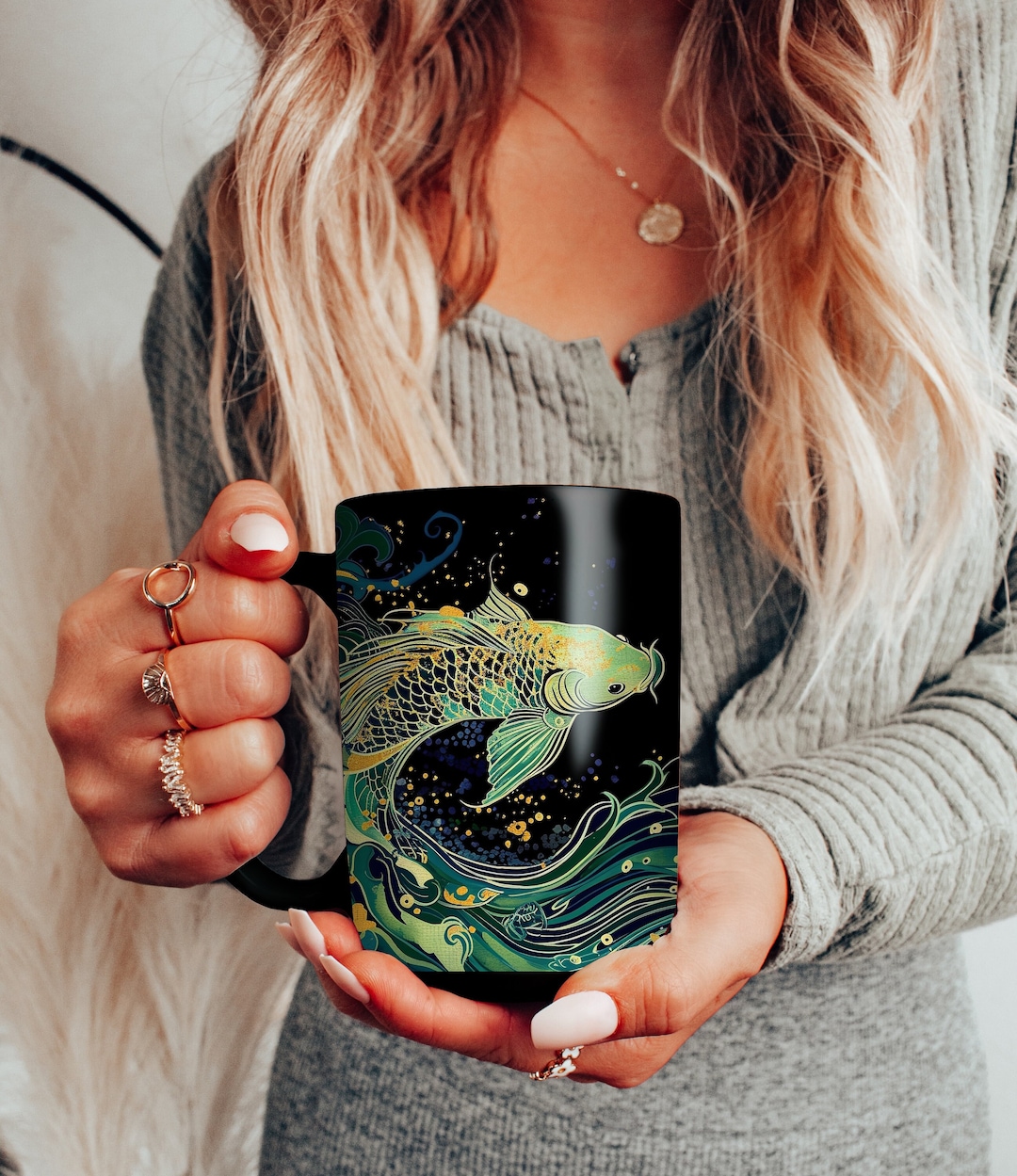 Vintage-inspired Pisces Zodiac Sign Coffee Mug, 15oz Big Mug, Horoscope ...