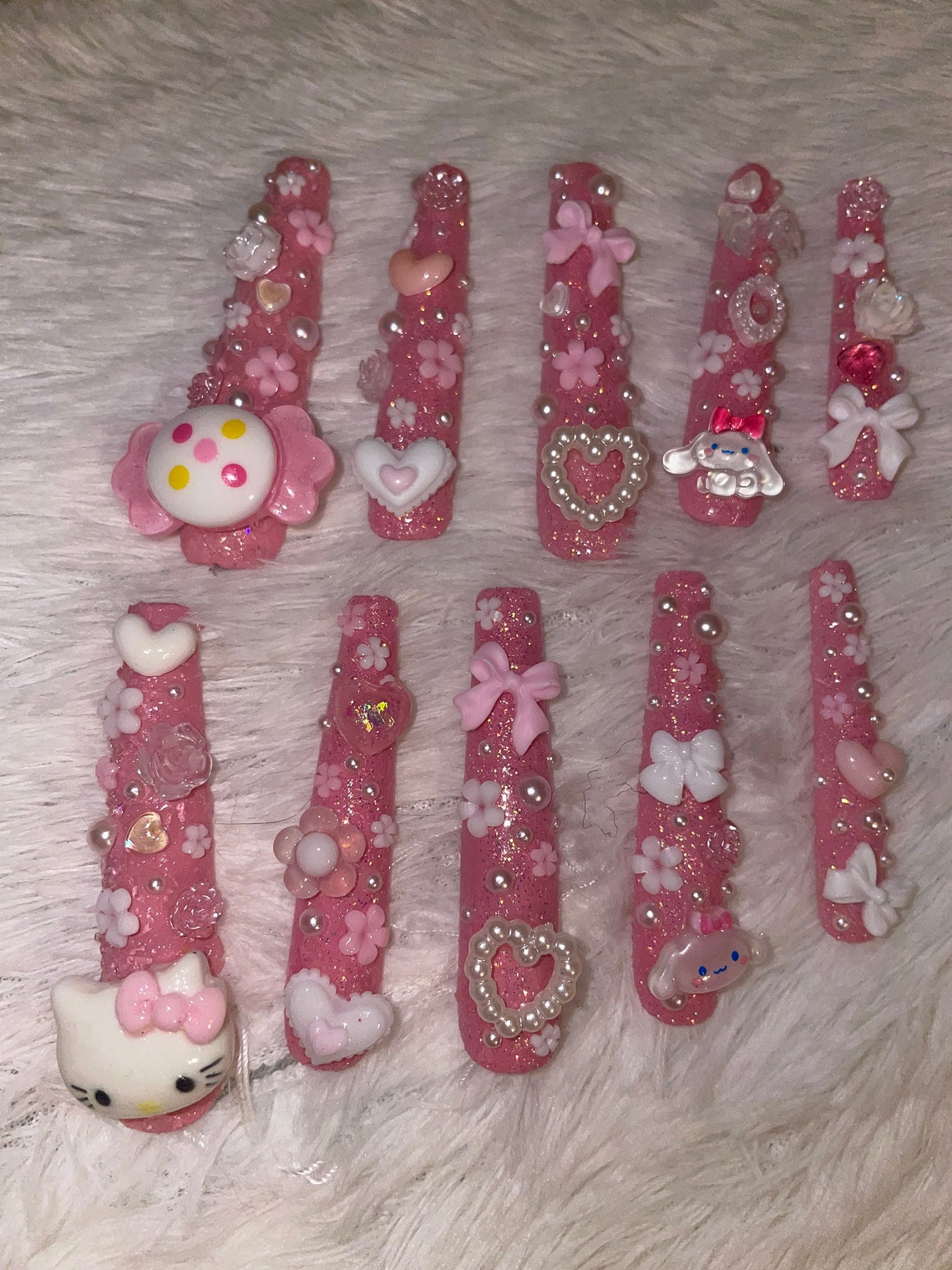 Pink Princess Press on Nails - Etsy