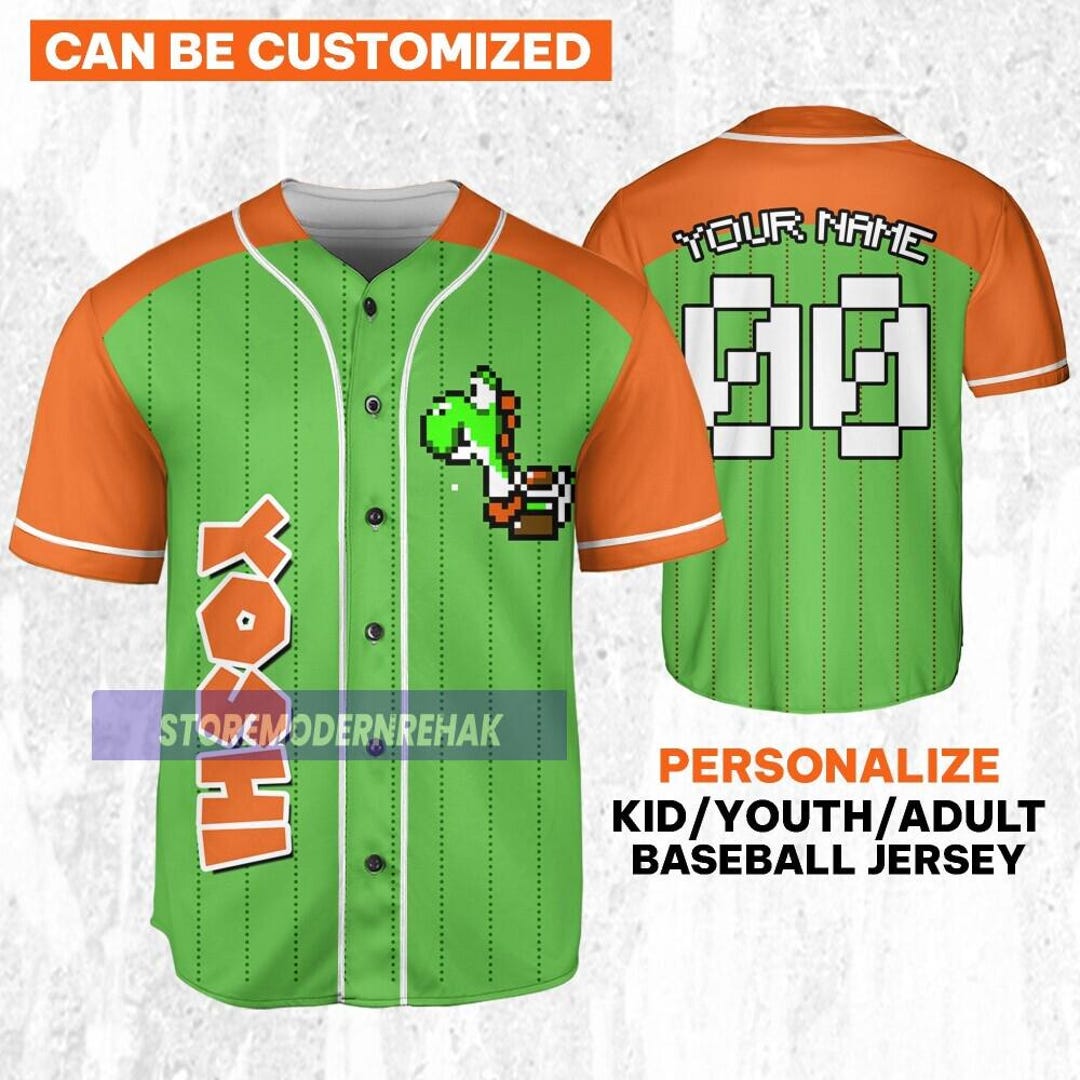 Custom Yoshi Arcade, Custom Super Mario Baseball Jersey, Family Uniform ...