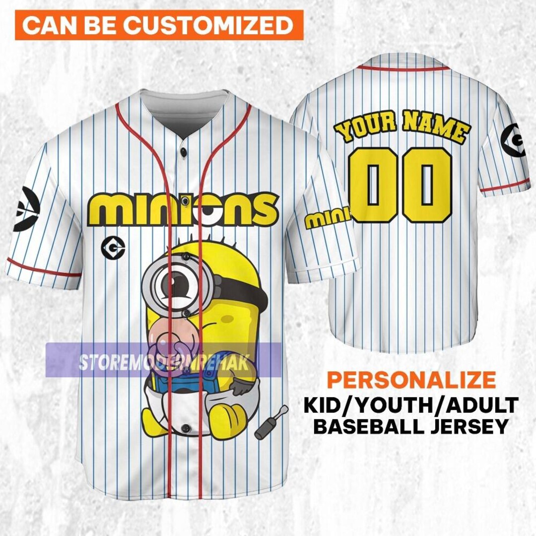 Personalized Mini-ons Baby Minion Cute, Baseball Jersey Family, Funny ...