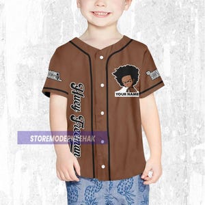 Custom Cartoon Boondocks Huey Freeman Brown Simple Baseball, It Ain't ...