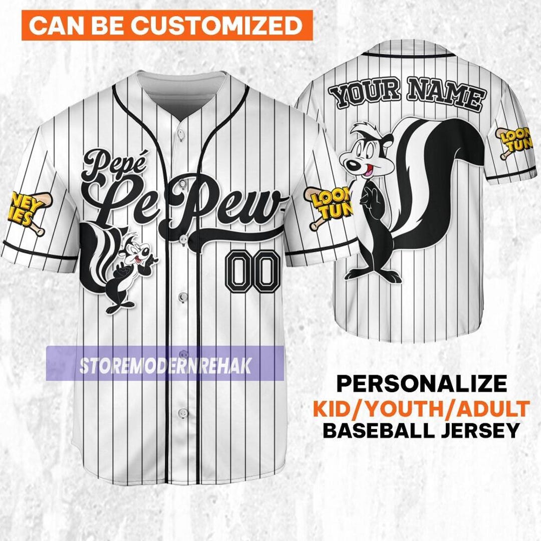 Custom Looney Tune Pepé Le Pew Simple Baseball, Baseball Team Outfit ...